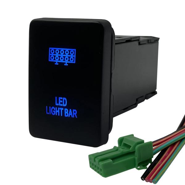 商品名Blue Led Light Bar Push Button Switch for Toyota Sequoia Highlander Landcruiser Tacoma 4Runner Highlander 3Amp 12V Il...