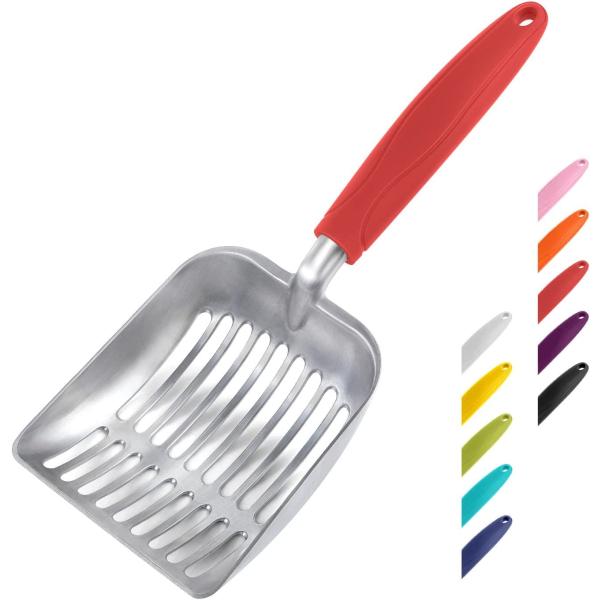 商品名WePet Small Cat Litter Scoop, Aluminum Alloy Sifter, Kitty Metal Scooper, Deep Shovel, Long Handle, Poop Sifting, Kit...