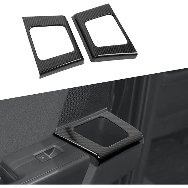 商品名JeCar 2PCS Rear Door Handle Cup Holder Panel Cover Trim Interior Accessories Compatible with Ford F150 2021-2022 (Car...
