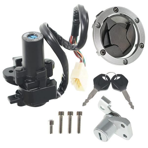 商品名LABLT A Full Lock Key Set with Ignition Switch Lock Gas Cap Cover Seat Lock Keys Replacement for Kawasaki Ninja 250R ...