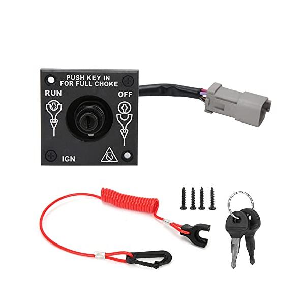 商品名Aramox Single Engine Ignition Cut Off Switch with Keys 176408 Fit for Johnson BRP Evinrude Outboard Ignition Key Swit...