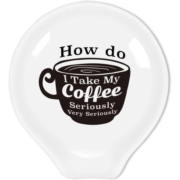 商品名Uhealik Funny Coffee Quote Ceramic Coffee Spoon Holder-Coffee Spoon Rest -Coffee Station Decor Coffee Bar Accessories...