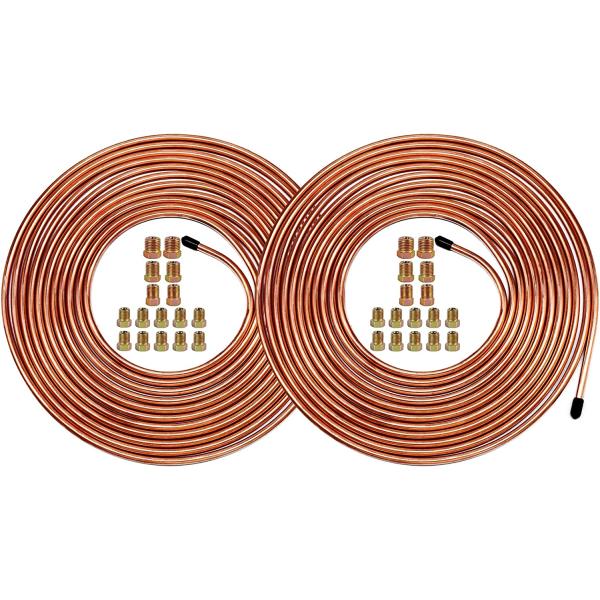 商品名MuHize Brake Line Tubing Kit - Upgraded 25 Ft. of 3/16 Flexible Tube, Roll 25 ft 3/16"" Copper-coat Brake Line Tubing...