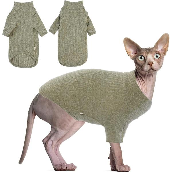商品名DENTRUN Sphynx Hairless Cats Shirt, Pullover Kitten T-Shirts with Sleeves, Breathable Cat Wear Turtleneck Sweater, Ad...