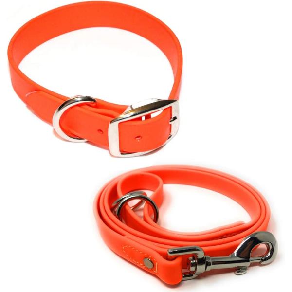 商品名Regal Dog Products Small Orange Waterproof Dog Collar and Leash Set - Vinyl Coated Heavy Duty Water Proof Biothane Pu...