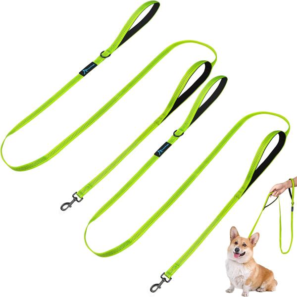 商品名PuppyDoggy 2 Pack Dog Leash for Small to Medium Dogs 6 ft with 3 Reflective Stitching and 2 Traffic Padded Handles Do...