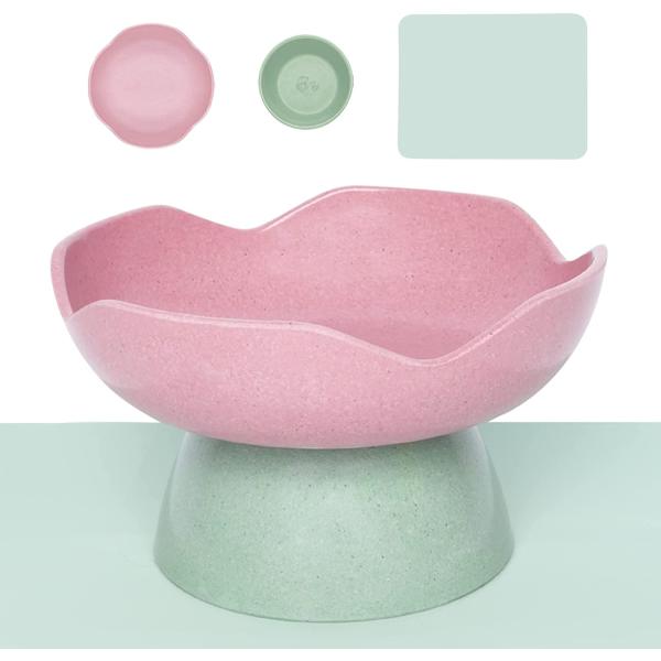 商品名Raised Cat Food and Water Bowl, Stress Free Tilted Elevated Cat Bowls for Dry and Wet Food, Reliefing Whisker Fatigue...