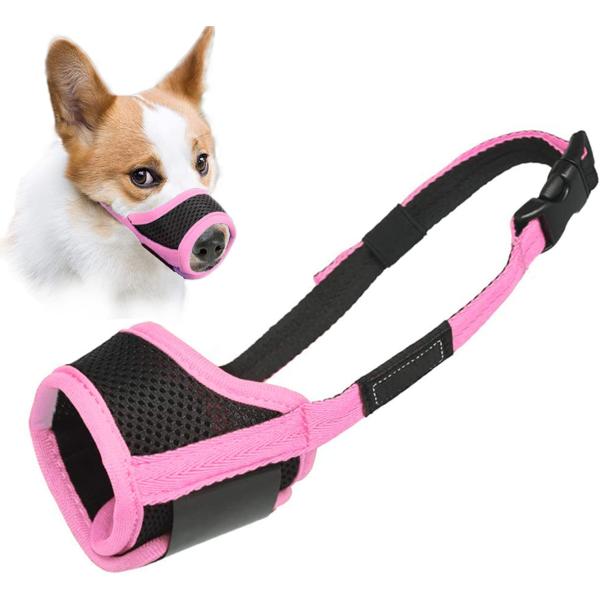 商品名Dog Muzzle Anti Biting and Chewing, with Comfortable Mesh Soft Fabric and Adjustable Strap, Suitable for Small, Mediu...
