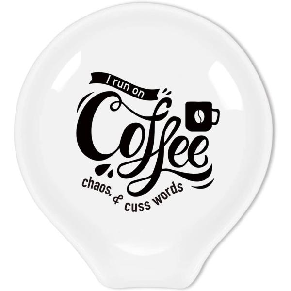 商品名Funny Coffee Quote I Run On Coffee Ceramic Coffee Spoon Holder-Coffee Spoon Rest -Station Decor Coffee Bar Accessorie...