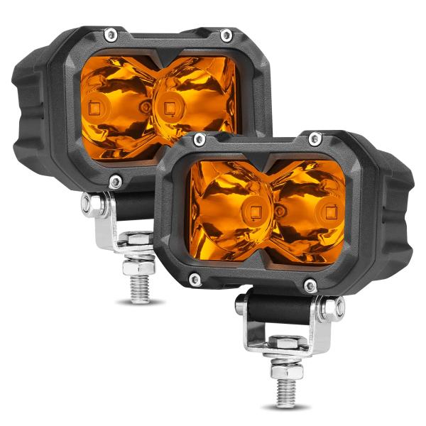 商品名:  Niking Auto Amber LED Fog Lights, 2Pcs 4 Inch LED Pods Yellow Spot Driving Light 80W Yellow Ditch Light Off Road M...