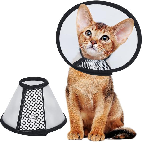 商品名Vivifying Cat Cone, Adjustable Recovery Pet Cone, 6.1 Inches Lightweight Plastic Elizabethan Collar for Small Cats, K...