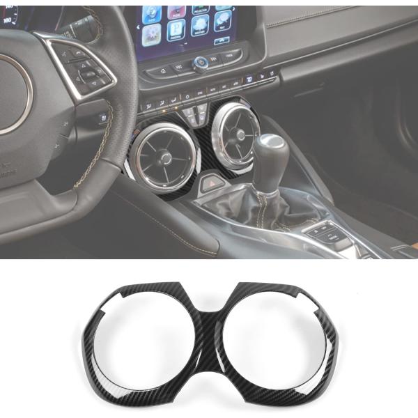 商品名RT-TCZ Carbon Fiber Center Console Air Conditioner Outlet Vent Trim Cover Ring Interior Accessories for 2016-2022 Che...