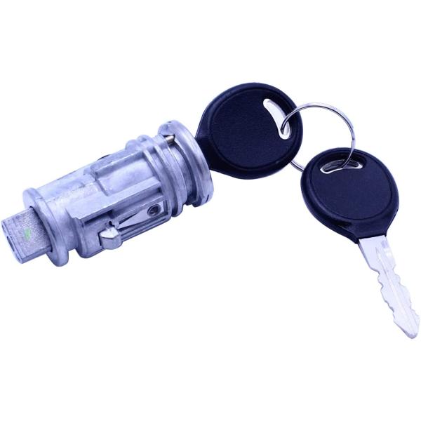 商品名1 Set Ignition Switch Lock Cylinder silver with black keys Compatible with Chrysler Dodge Jeep Plymouth 5003843AB V6 ...