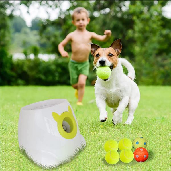 商品名BESTHLS Automatic Dog Ball Launcher Interactive Tennis Ball Thrower Machine for Small Medium Dogs Fetching Distance 1...