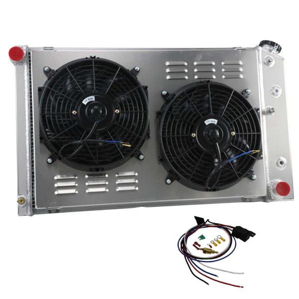 商品名:  ECMRAD Replacement for 1978-1987 El Camino Monte Carlo Regal G Body Aluminum Radiator+Shroud+12'' Electric Fans wi...