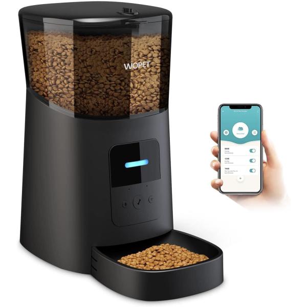 商品名WOPET 6L Automatic Cat Feeder,Wi-Fi Enabled Smart Pet Feeder for Cats and Dogs,Auto Dog Food Dispenser with Portion C...