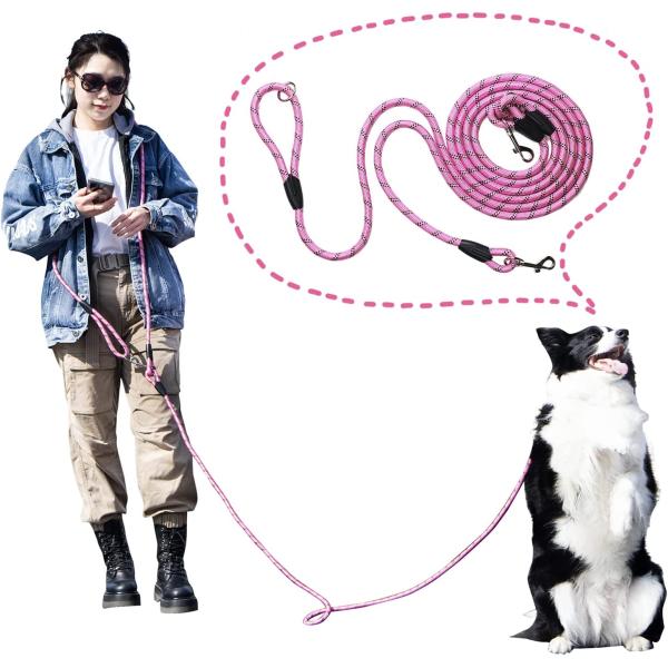商品名JOPOY Hands Free Dog Rope Leash (13ft) - Strong Dog Training Leads, 0.5 inch Thick Nylon Double Leash for Small Mediu...