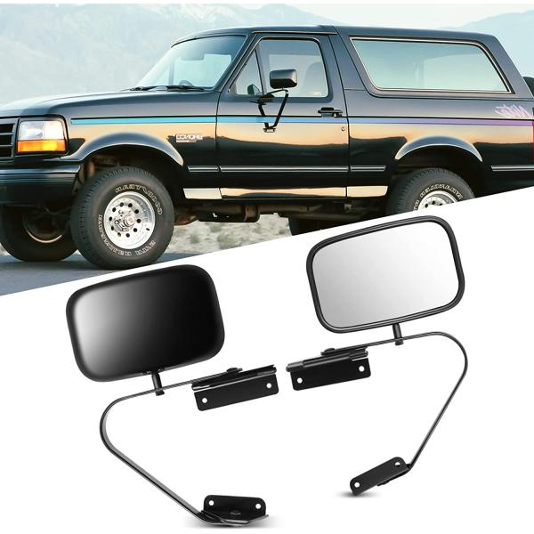 商品名ITOPUP Set Side Mirrors Assembly Fit for 1980-1996 for Ford F150 F250 F350 Manual Fold,Non-Heated Manual Smooth Black...