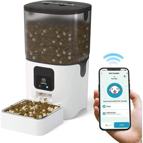 商品名：PAPIFEED Automatic Cat Feeders with APP Control, WiFi Enabled Smart Dry Food Dispenser with Alexa,Detachable Pet Fee...