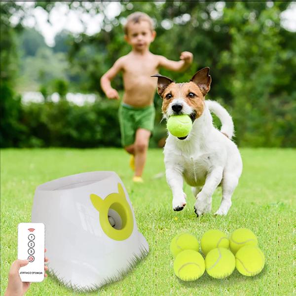 商品名BESTHLS Automatic Dog Ball Launcher Interactive Tennis Ball Thrower Machine for Small Medium Dogs Fetching Distance 1...