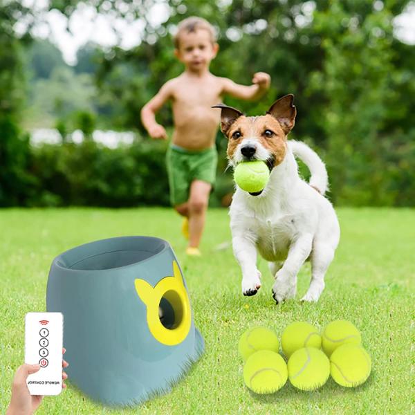 商品名BESTHLS Automatic Dog Ball Launcher Interactive Tennis Ball Thrower Machine for Small Medium Dogs Fetching Distance 1...