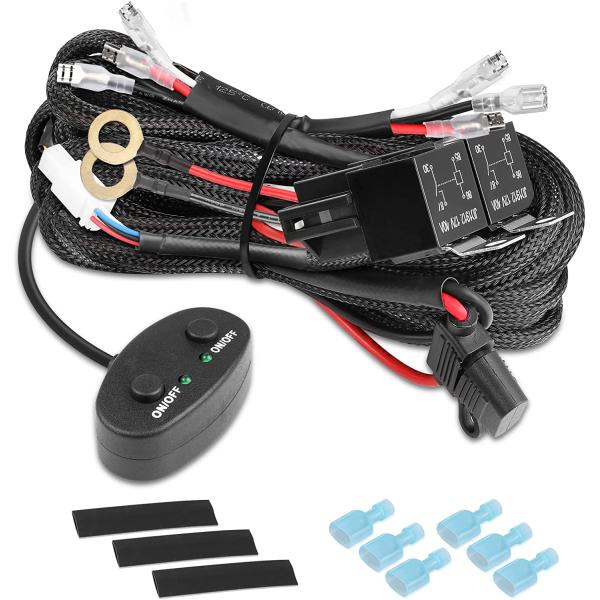 商品名AWLUKER LED Work Lights Wiring Harness Dual Switch LED Wiring Harness for Dual Color LED Lights W/12V 40A Dual Relay ...
