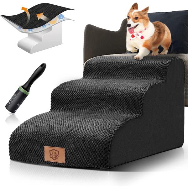 商品名Kphico Dog Stairs and Ramp for High Beds Couches,15.7"" High Density Foam Pet Steps for Small Dogs and Cats,Let Your ...