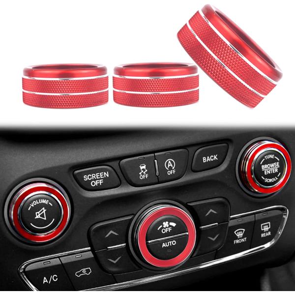 商品名KEEGTBOX Center Control AC Air knob Cover Conditioner Volume Tune Button Cover Fit for Dodge Charger Sedan Challenger...