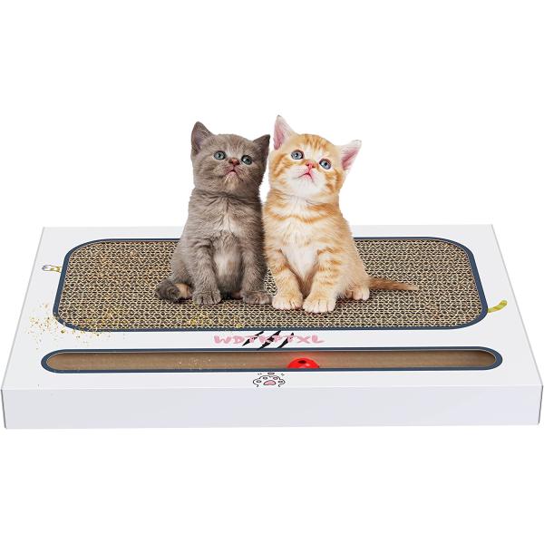 商品名Cardboard Cat Scratcher Ball Replaceable Cat Scratch Pad Reversible Cat Scratching Board with Catnip for Indoor Cats ...