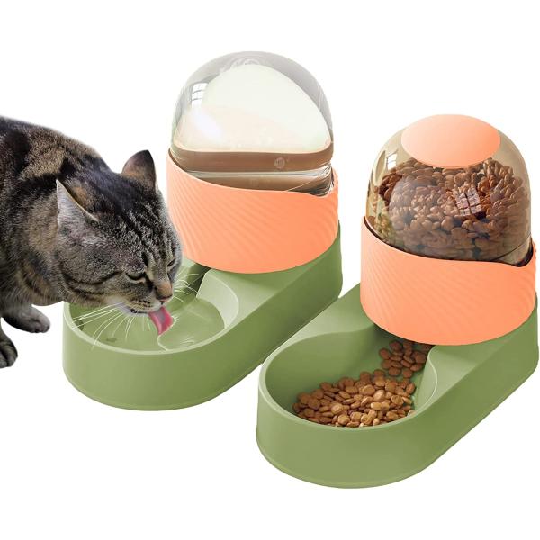 商品名ZWMBYN Automatic Dog Cat Feeder and Water Dispenser Set 2L, Gravity Pet Food Feeder Dog Water Bowl Dispenser, 100% BP...