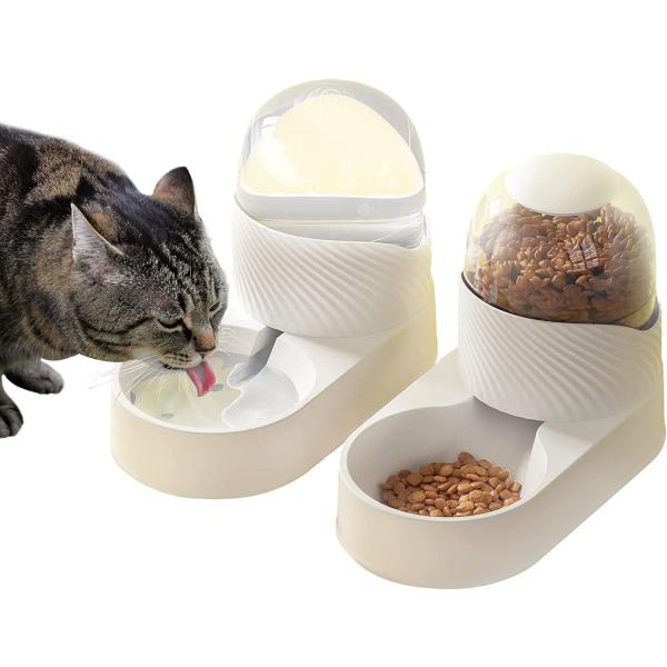 商品名ZWMBYN Automatic Dog Cat Feeder and Water Dispenser Set 2L, Gravity Pet Food Feeder Dog Water Bowl Dispenser, 100% BP...