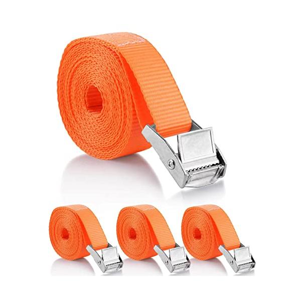 商品名:  4-Pack Lashing Straps (1in x 10ft) - Cam &amp; Ratchet Straps for Kayaks, Motorcycles, Trailers, Roof Racks &amp; ...