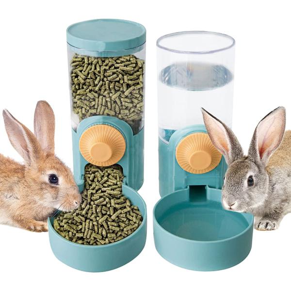 商品名kathson 35oz Hanging Automatic Food Water Dispenser Gravity Pet Auto Feeder Waterer Set for Rabbit Cat Dog Chinchilla...