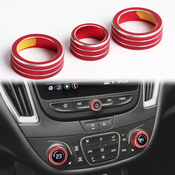 商品名Auovo AC Climate Control Knob Ring Covers for Chevy Malibu Accessories 2017-2023 Car Interior Decoration Air Conditio...