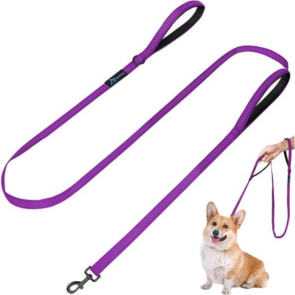 商品名PuppyDoggy Dog Leash for Small to Medium Dogs 6 ft with 3 Reflective Stitching and 2 Traffic Padded Handles Dog Lead ...