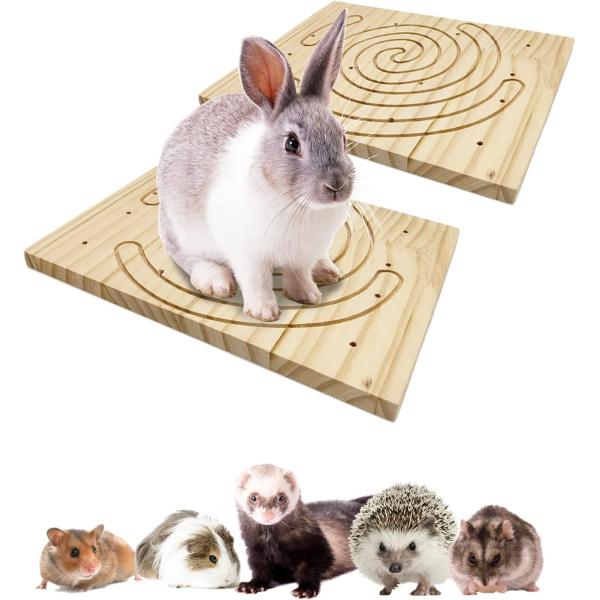 商品名BNOSDM Rabbit Scratch Board, 2 Pack Bunny Scratching Pad Hamsters Nail Scratch Pad Natural Wood Small Animals Grindin...
