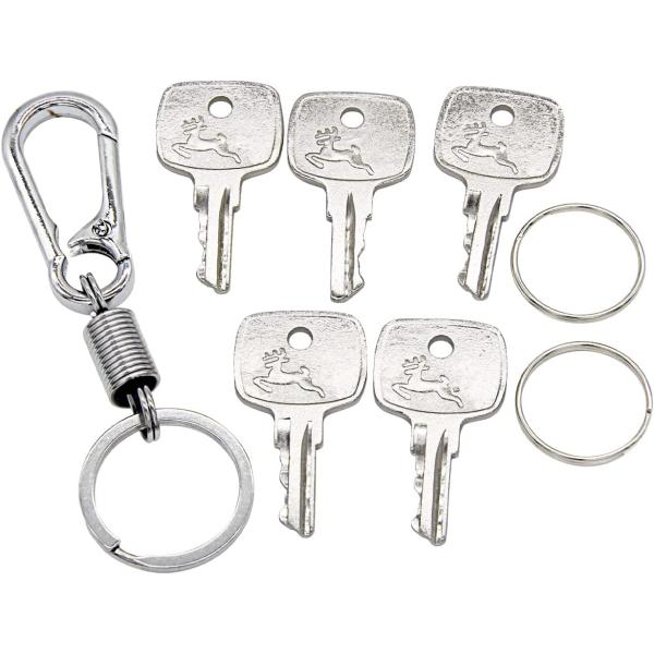 商品名Yeesonda 5pcs AR51481 Ignition Keys with Key Chain Fit for John Deere Equipment 322, 330, 332 Part R45361 AT195302 AT...