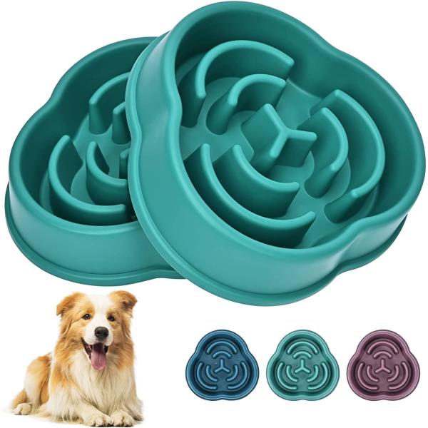商品名Slow Feeder Dog Bowls for Small Medium Dog, Puzzle Slow Feeding Pet Bowl with Anti-Slip Shim for Puppy Dog, Non-Toxic...