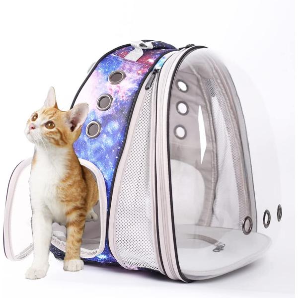 商品名Front Expandable Cat Backpack Carrier, Fit up to 20 lbs, Printed Artwork with Space Capsule Bubble Window Pet Carrier...