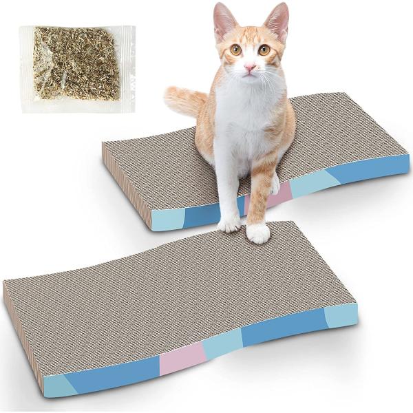商品名Cat Scratch Cardboard 2 Pack Cat Scratcher Pad Reversible Cat Scratching Mat for Indoor Cats by WDTKPTXLブランド：WDTKPTXL...