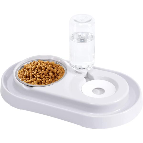商品名kathson Automatic Double Dog Bowl Double Puppy Water Dispenser Detachable Stainless Steel Bowl Dog Automatic Feeders ...