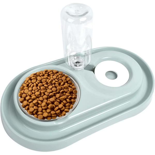 商品名kathson Automatic Double Dog Bowl Double Puppy Water Dispenser Detachable Stainless Steel Bowl Dog Automatic Feeders ...