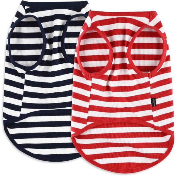 商品名CtilFelix Dog Shirt Striped Clothes Stretchy Vests for Small Medium Large Dogs Boy Girl Cat Apparel Soft Cotton Puppy...