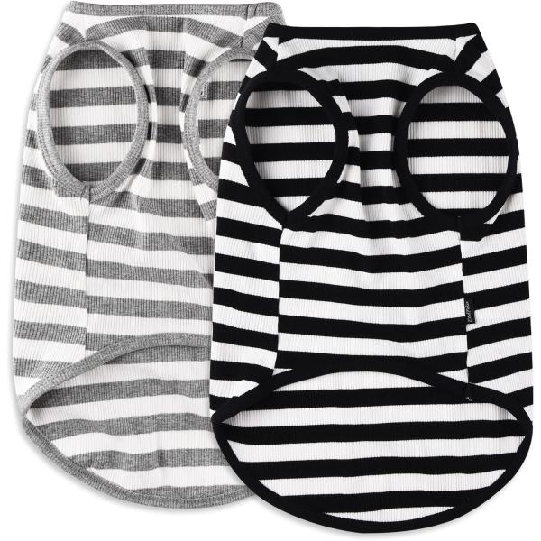 商品名CtilFelix Dog Shirt Striped Clothes Stretchy Vests for Small Medium Large Dogs Boy Girl Cat Apparel Soft Cotton Puppy...
