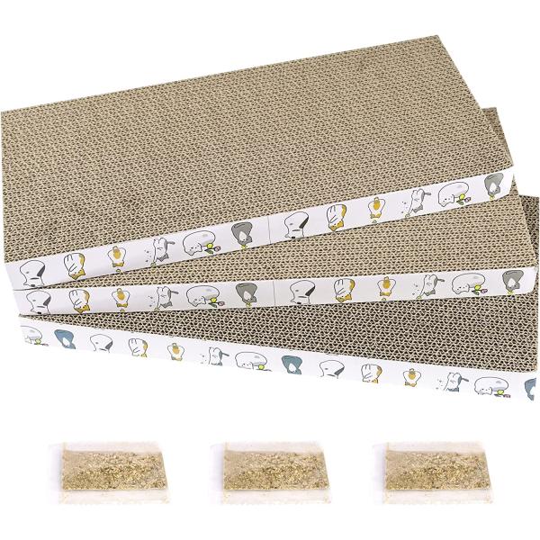 商品名PatiencET Cat Scratcher Cardboard 3 PCS Cat Scratch Pad Reversible Scratcher Texture Design Durable Cat Scratching Pa...