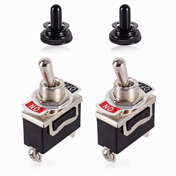 商品名DMWD 2pcs Heavy Duty Rocker Toggle Switch 30A 12VDC / 20A 120VAC SPST 2Pin ON/Off Electric Pull Push Switch Bakelite ...