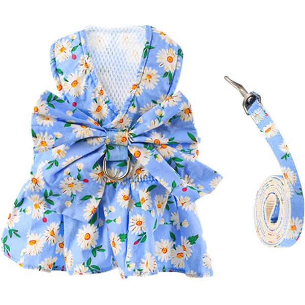 商品名BAEJMJK Dog Dress Bowknot Harness Leash Set for Small Dogs Cats Girl Floral Princess Dog Dresses Cute Puppy Fruit Clo...
