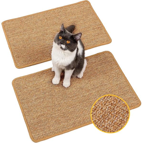 商品名Conlun Cat Scratcher Mat,Natural Sisal Cat Scratch Pad,Horizontal Floor Cat Scratching Pads Rug for Indoor Cats Grind...