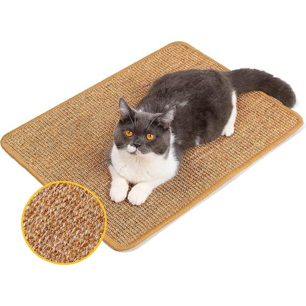 商品名Conlun Cat Scratcher Mat,Natural Sisal Cat Scratch Pad,Horizontal Floor Cat Scratching Pads Rug for Indoor Cats Grind...