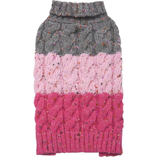 商品名KYEESE 2022 Dog Sweater Color Block with Fuzzy Thread Knitted Turtleneck Dog Knitwear with Leash Hole for Medium Dogs...